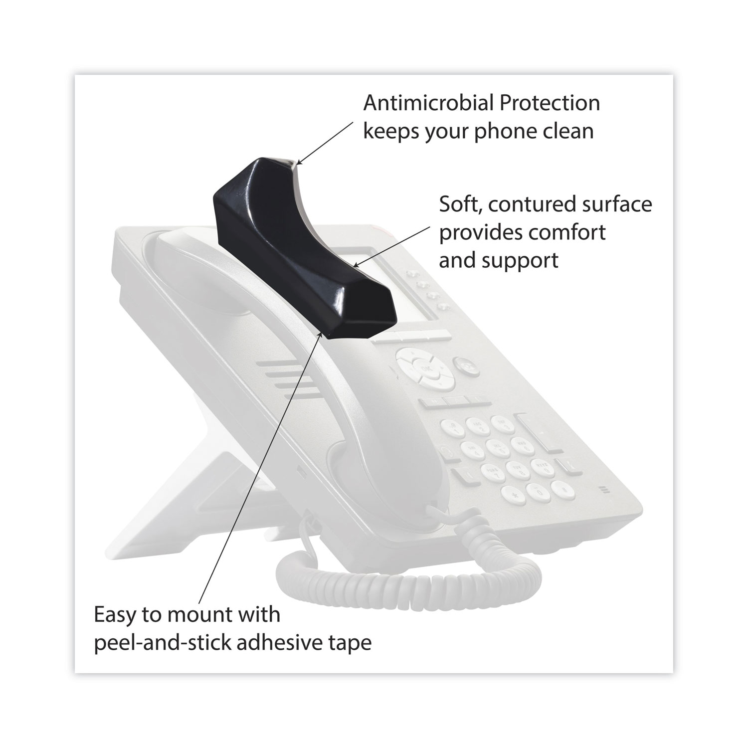 Mini Softalk Telephone Shoulder Rest, 1.75 x 4.13 x 1.88, Black ...