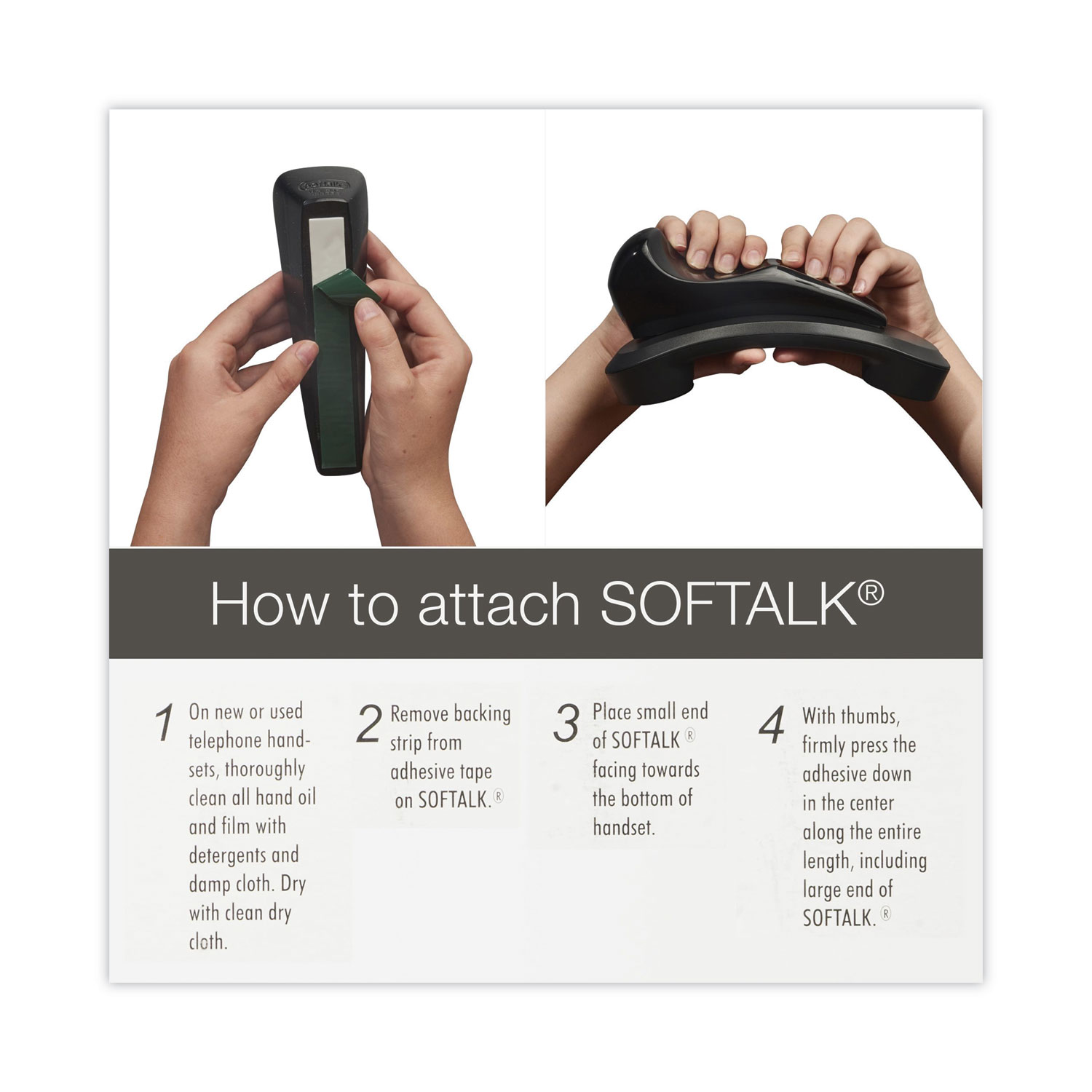 Mini Softalk Telephone Shoulder Rest, 1.75 x 4.13 x 1.88, Black ...