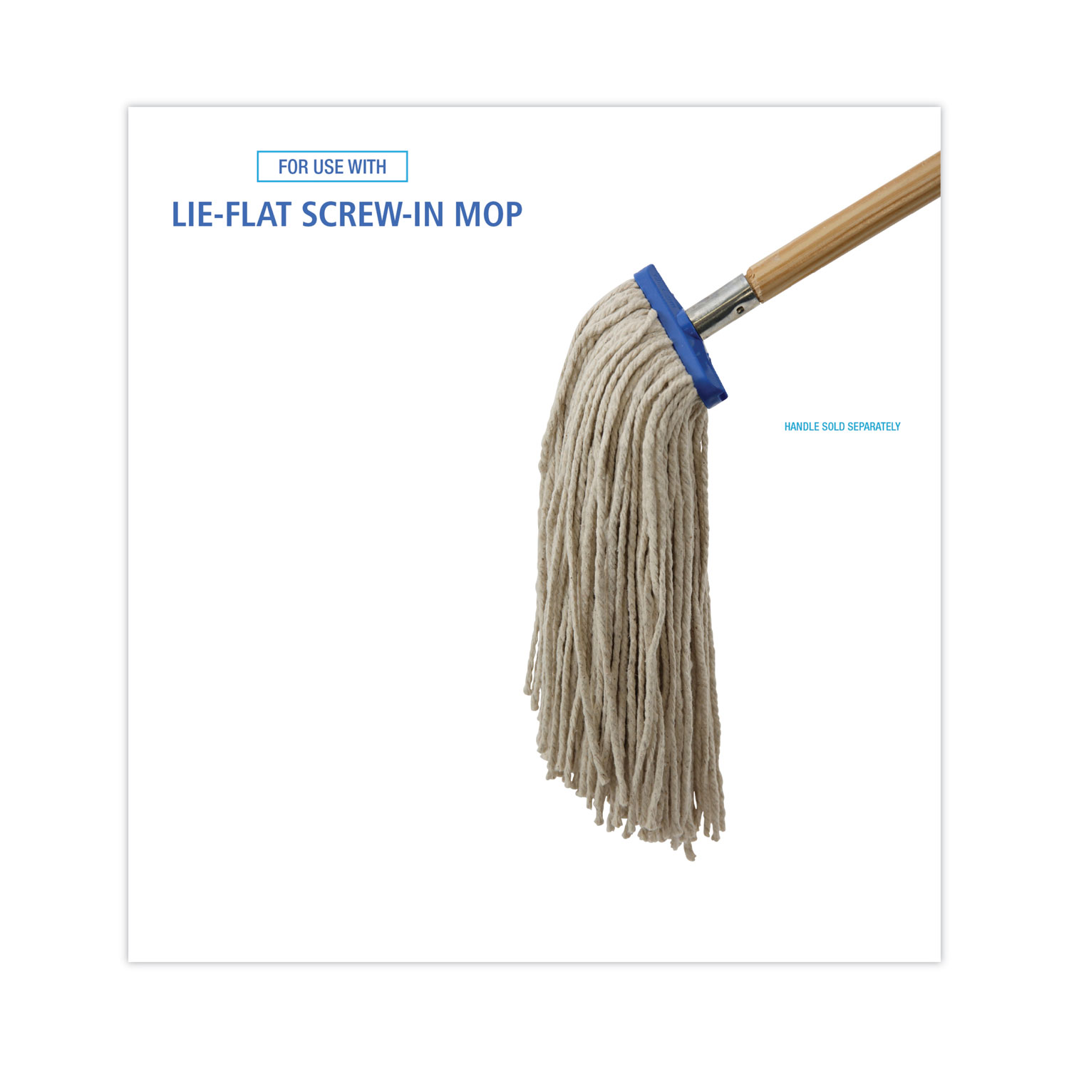 Boardwalk® Cut-End Lie-Flat Wet Mop Head, Cotton, 16 oz, White ...