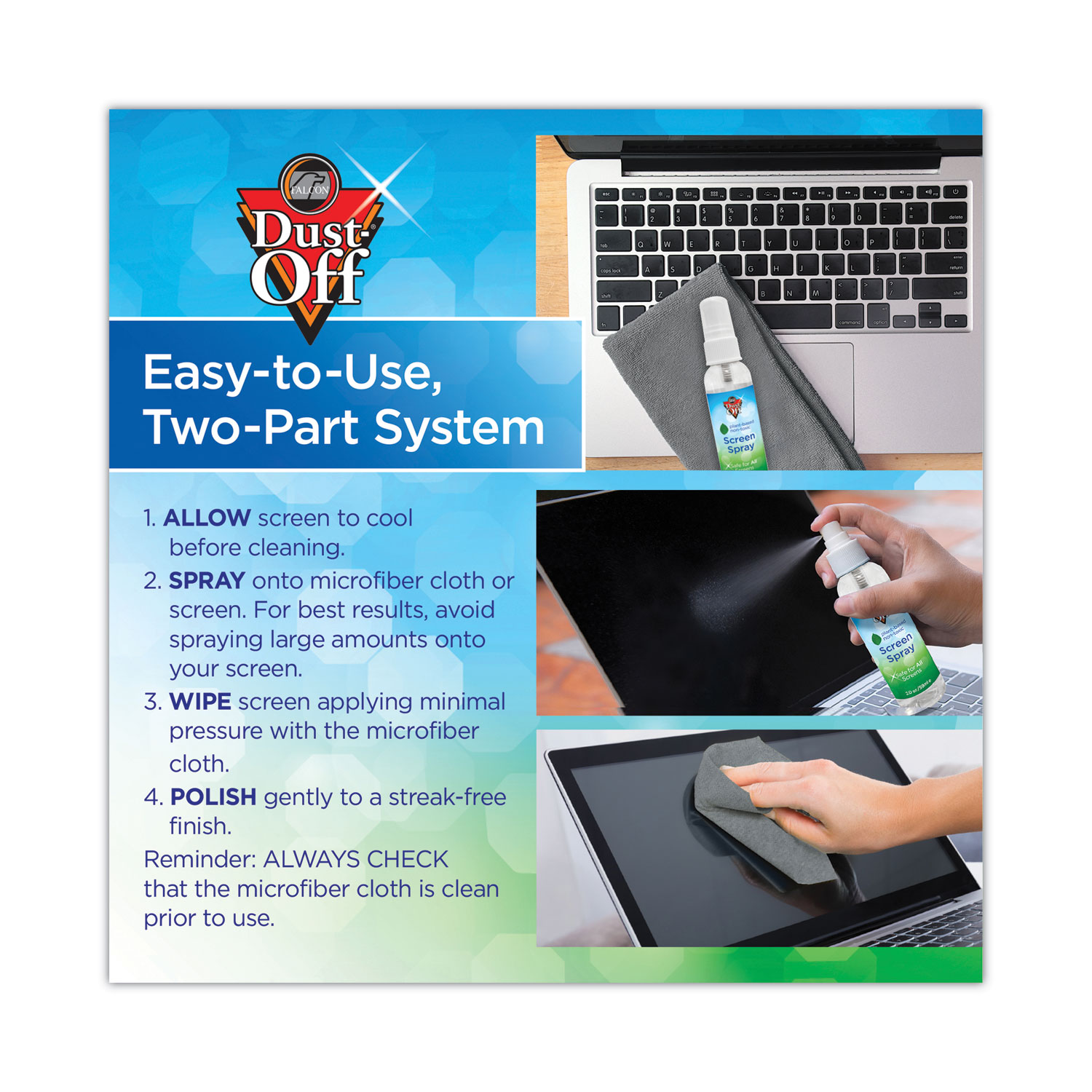 Laptop Computer Cleaning Kit, 50 mL Spray/Microfiber Cloth - Zerbee