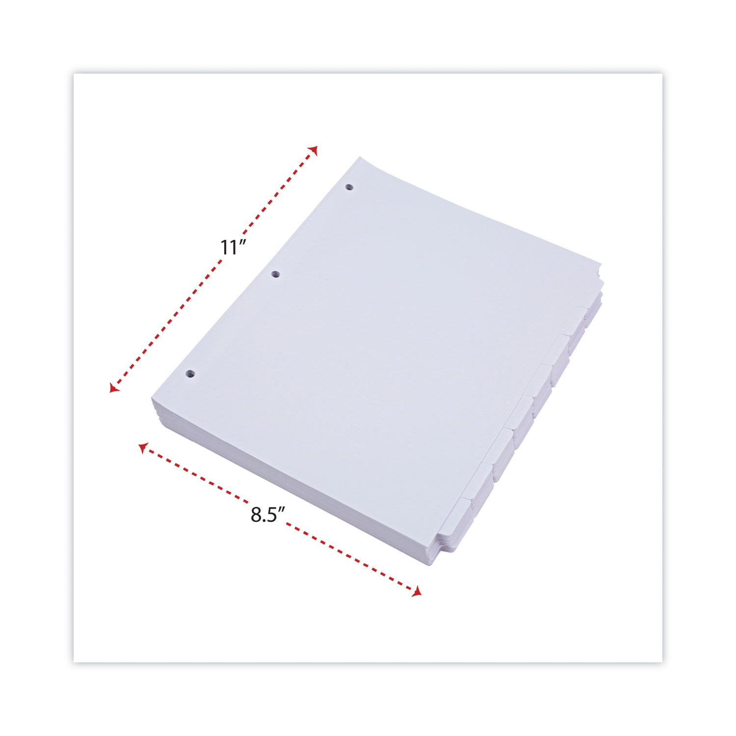 Self-Tab Index Dividers, 8-Tab, 11 x 8.5, White, 24 Sets - Advance ...