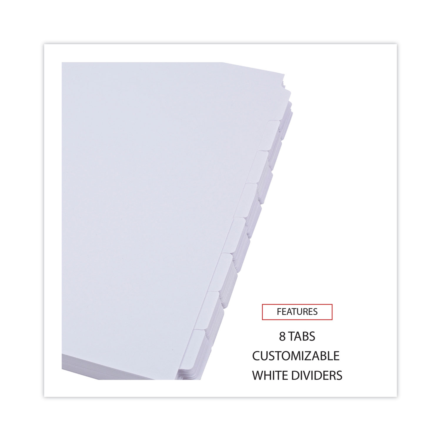 Self-Tab Index Dividers, 8-Tab, 11 x 8.5, White, 24 Sets - Advance ...
