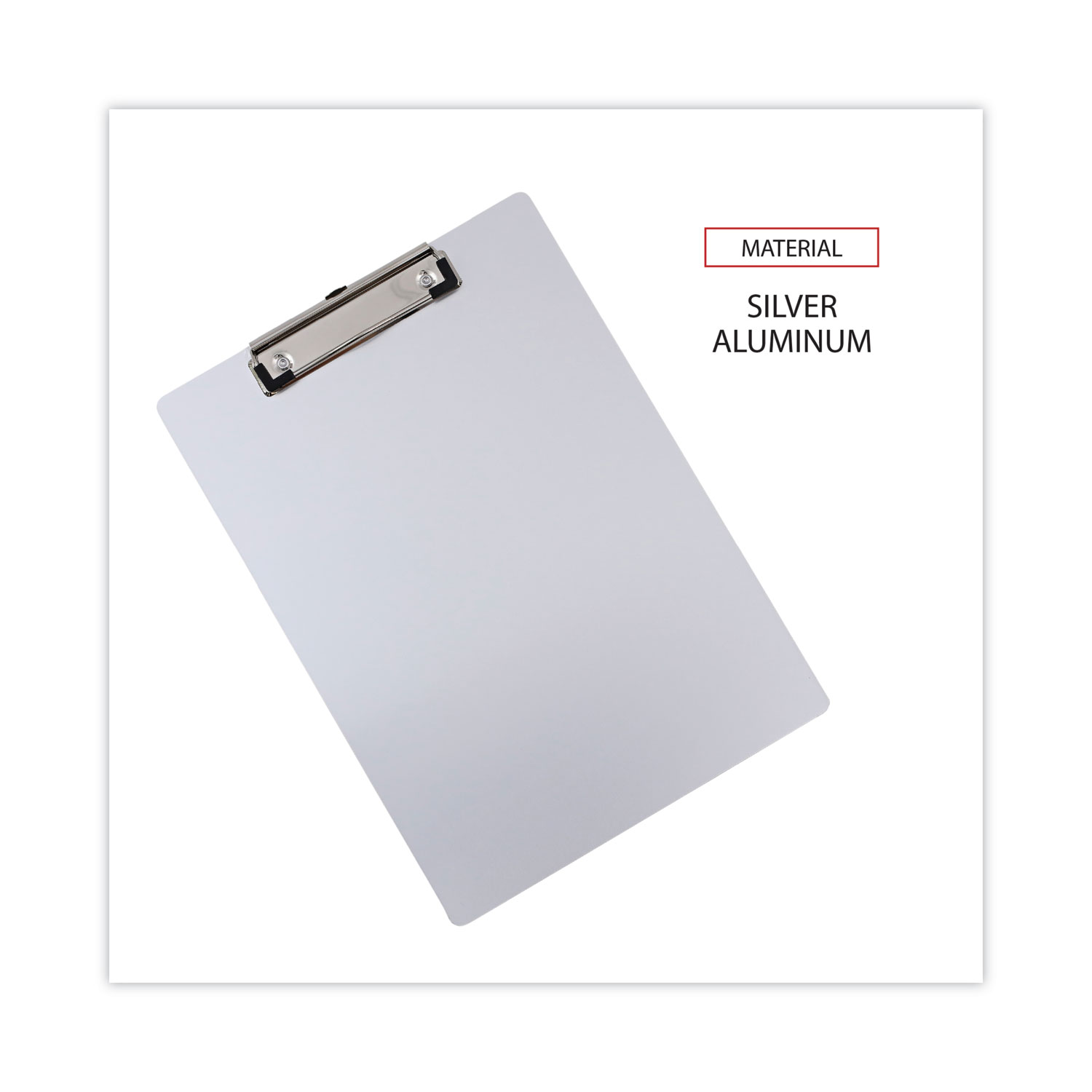 Aluminum Clipboard with Low Profile Clip, 0.5" Clip Capacity, Holds 8.5 ...