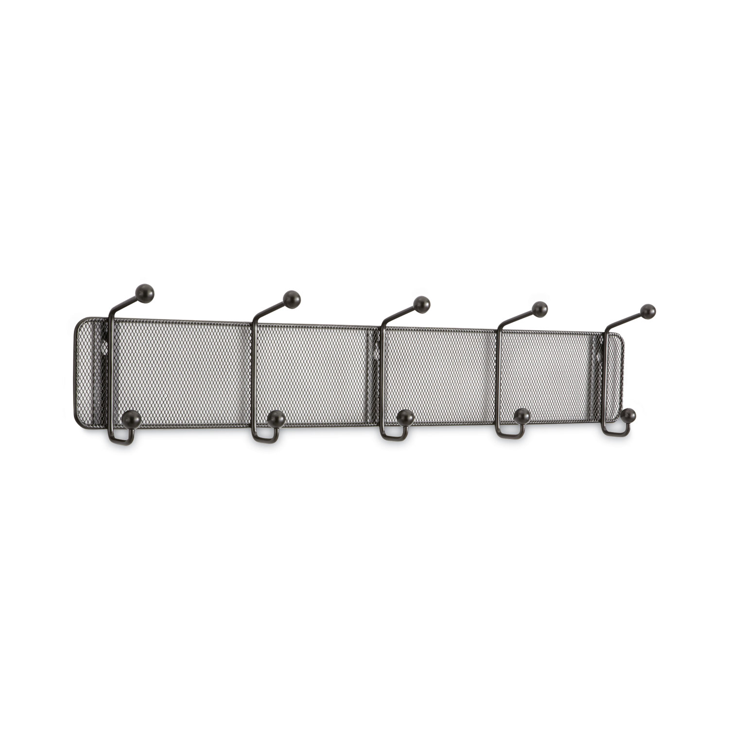 Onyx Mesh Wall Racks, 5 Hook, 26.75w x 3d x 5.5h, Black - Reparto