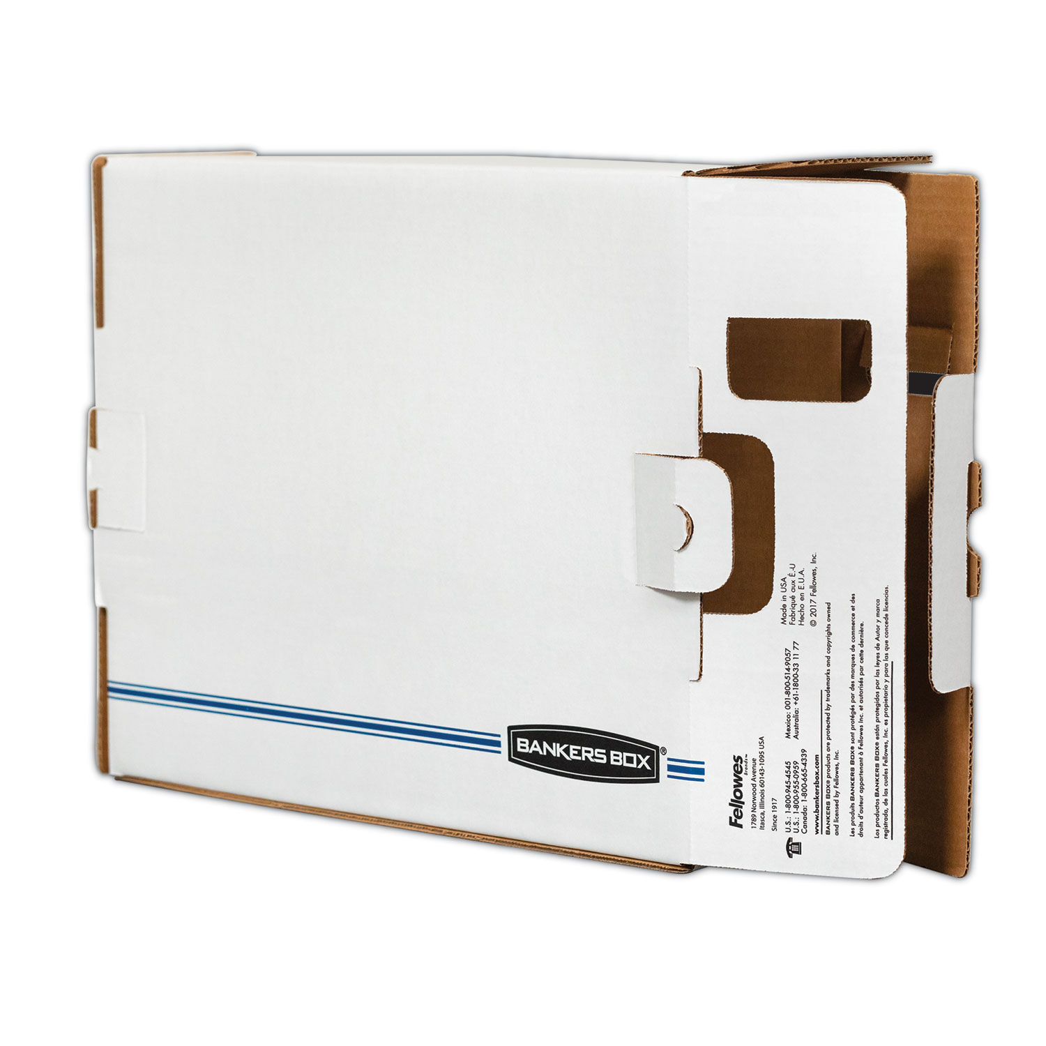 X-Ray Storage Boxes, 5" x 18.75" x 14.88", White/Blue, 6/Carton - Reparto