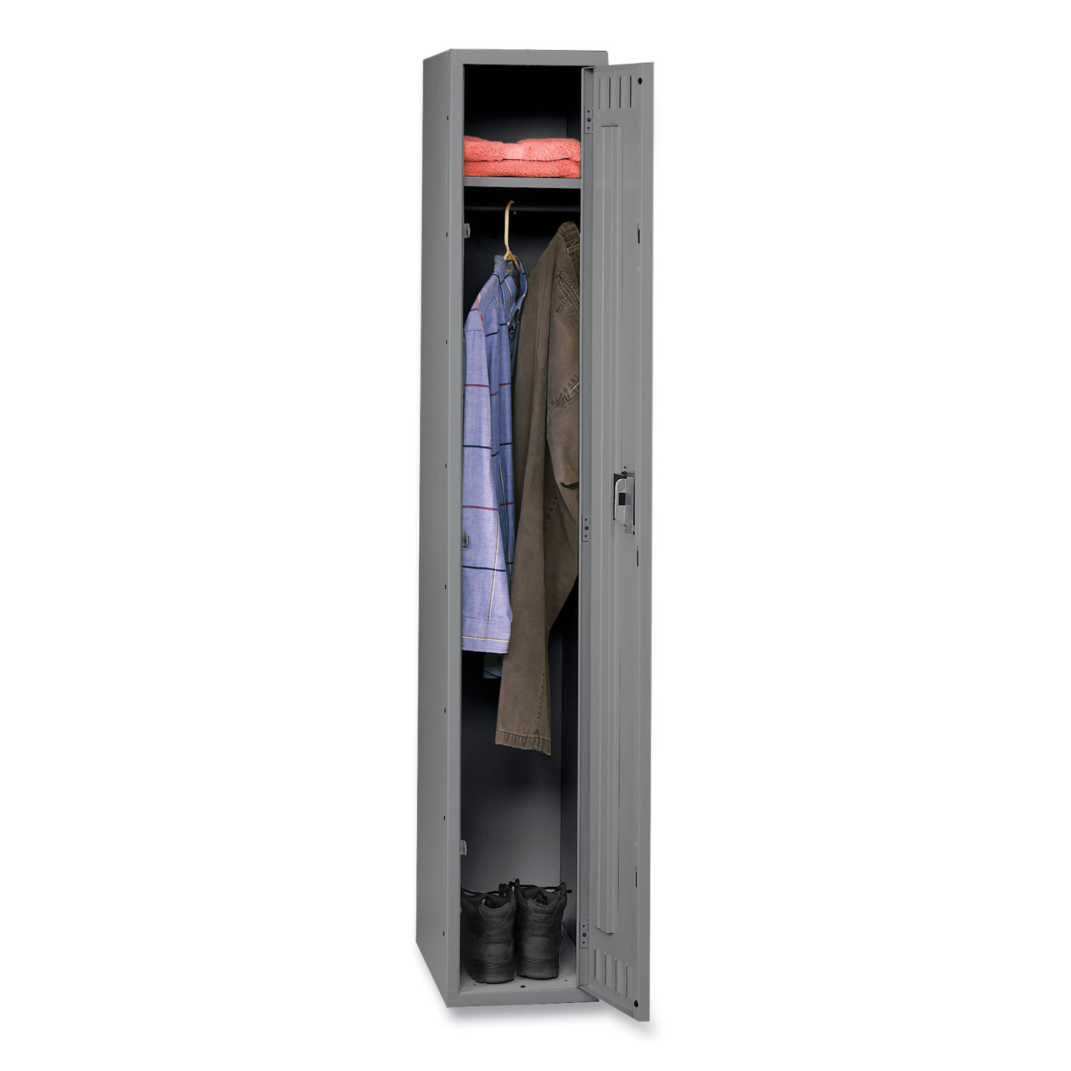Single-Tier Locker, One Locker with Hat Shelf and Coat Rod, 12w x 18d x ...