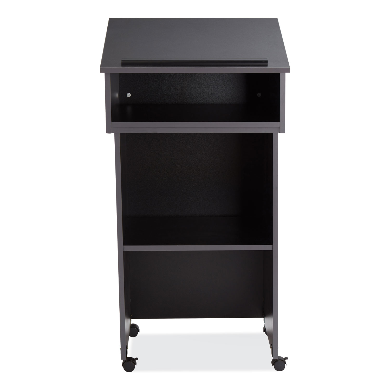 Tabletop Lectern and AV Cart/Lectern Base, 23.75 x 19.87 x 47.5, Black ...