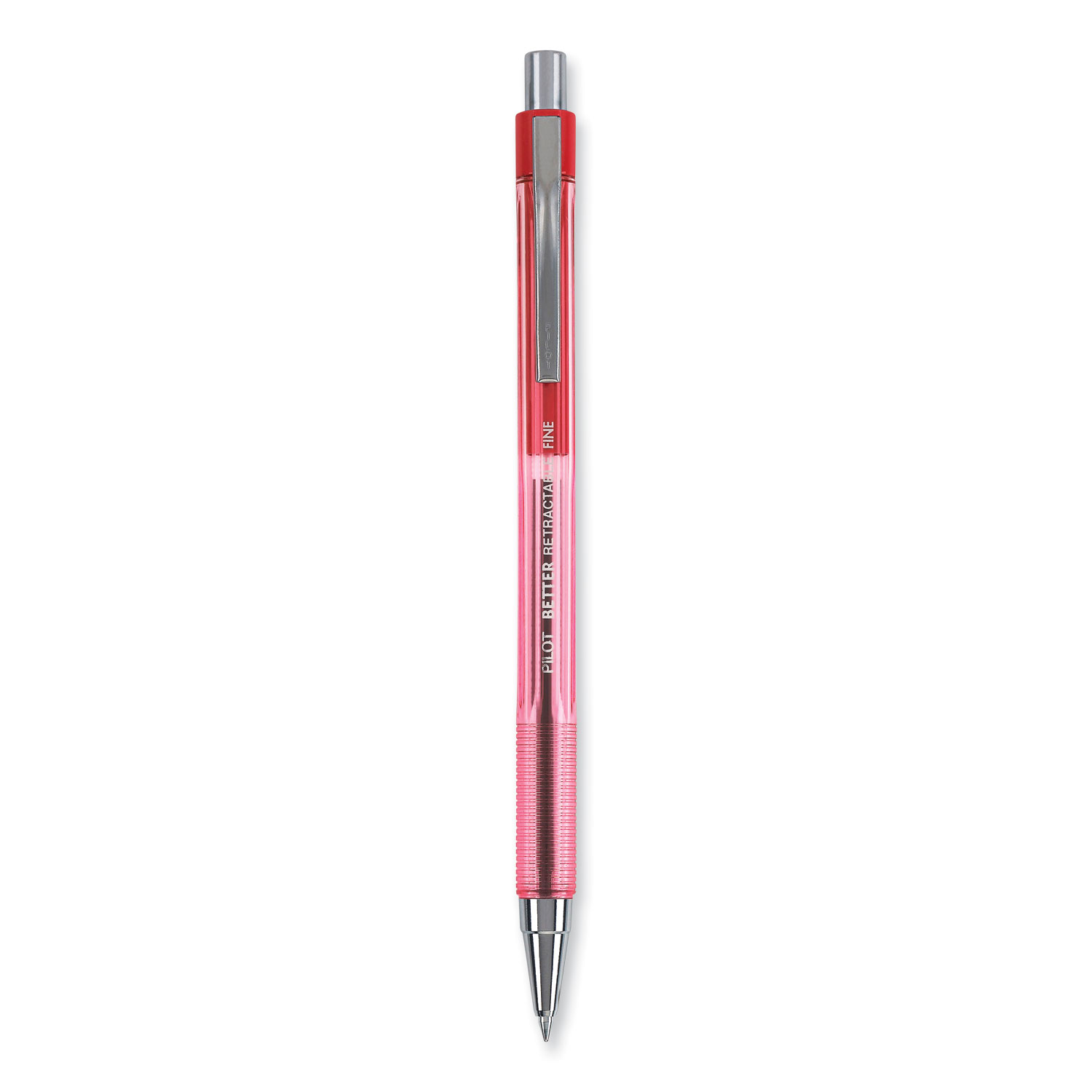 Better Ballpoint Pen, Retractable, Fine 0.7 mm, Red Ink, Translucent ...