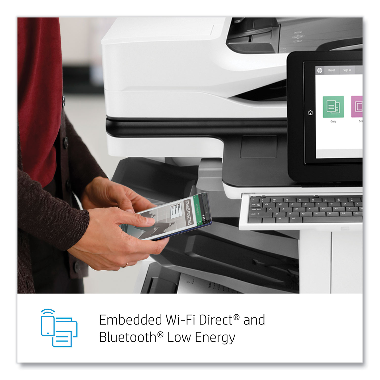 LaserJet Enterprise Flow MFP M636z Multifunction Laser Printer, Copy ...