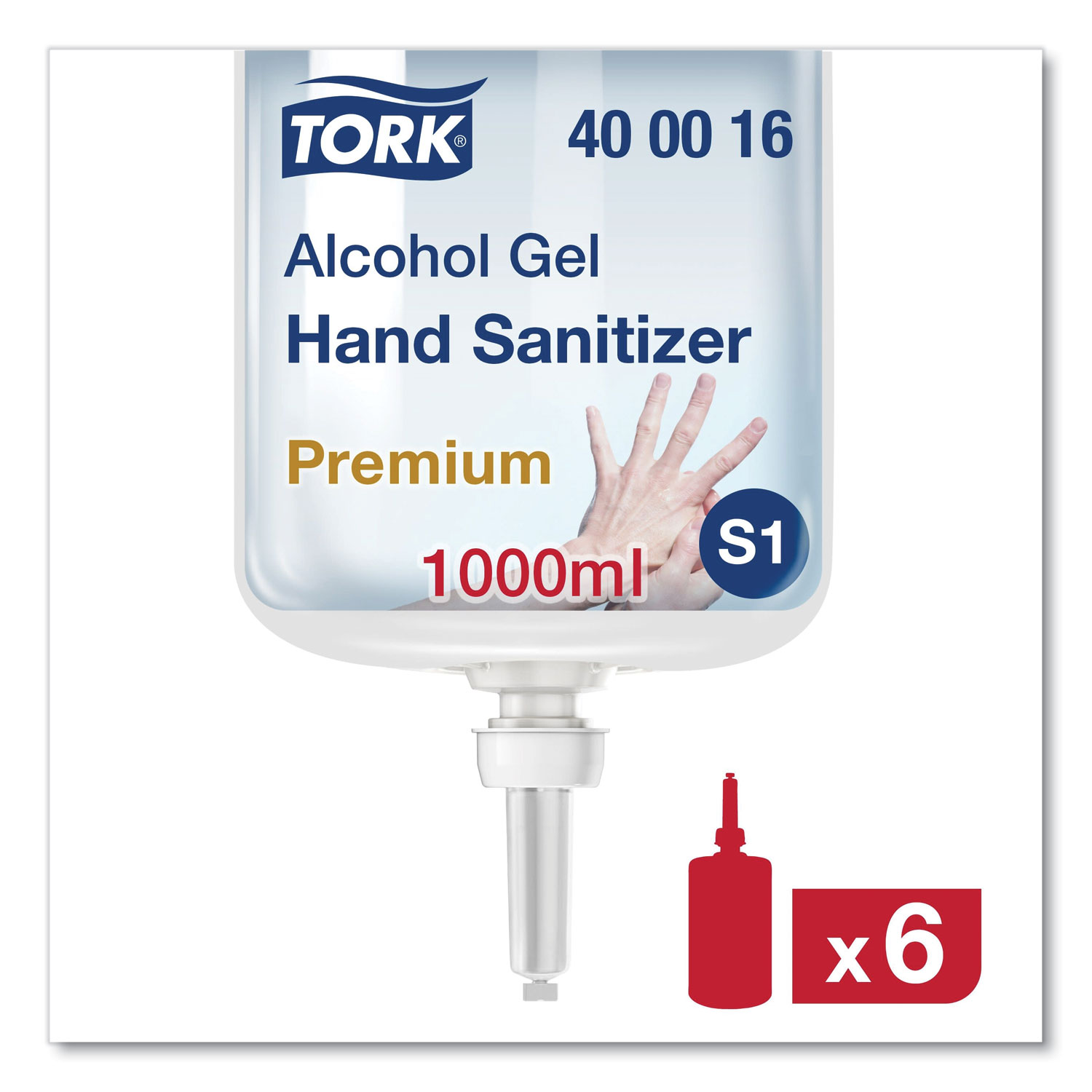 Tork® Premium Alcohol Gel Hand Sanitizer, 1 L Bottle, Light Scent, 6/Carton | General Paper Company