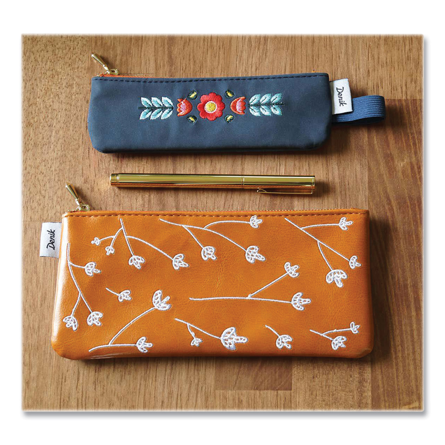 Evelynn Zipper Vegan Suede Notebook Pouch, 2" x 6.5", Blue/Red/Yellow ...
