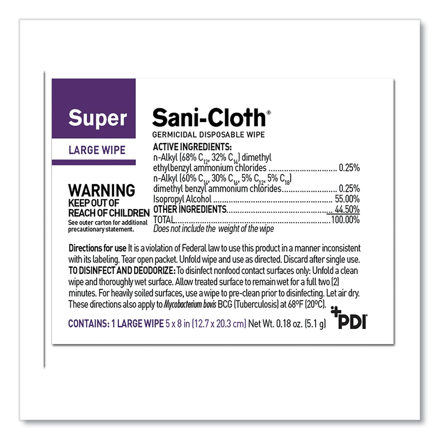 Sani Professional® Super Sani-Cloth Individually Wrapped Germicidal ...