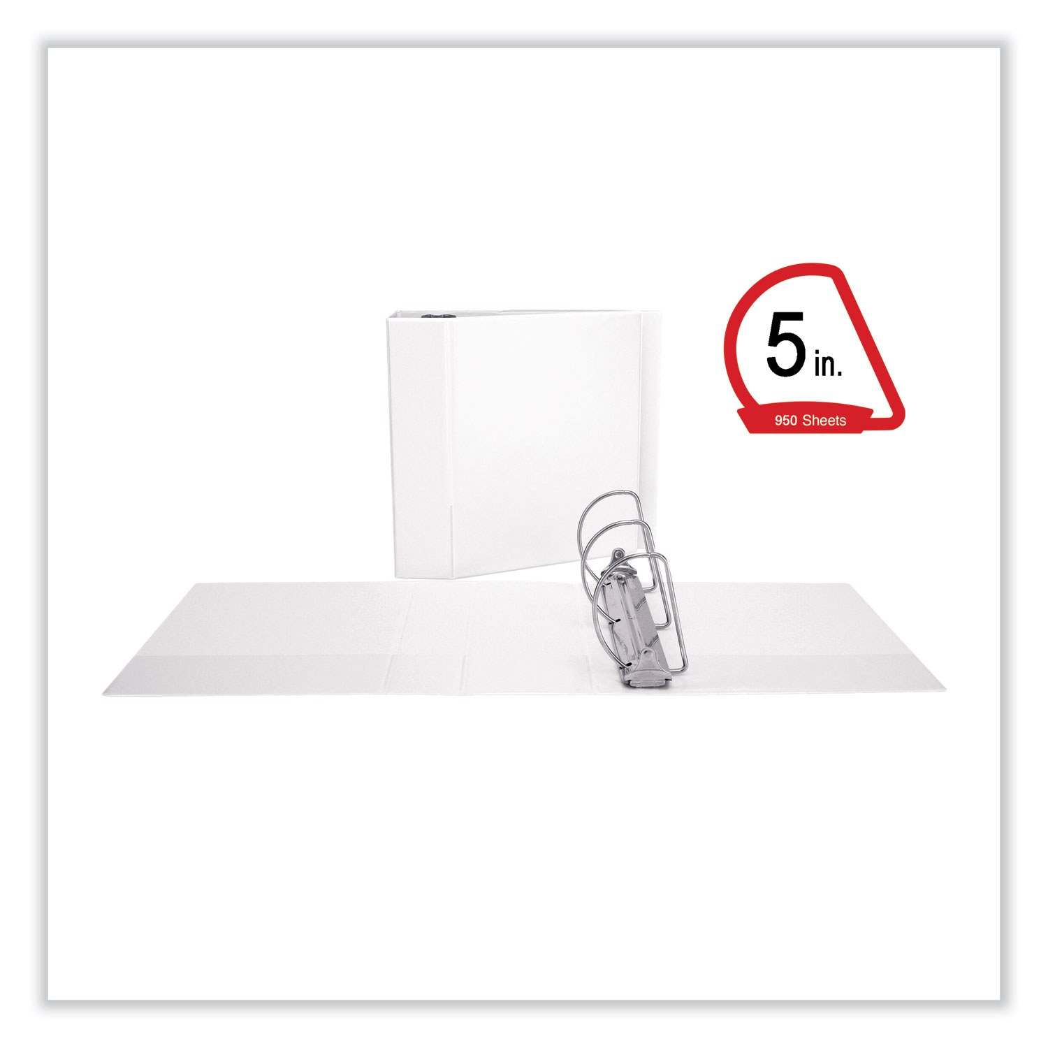 Slant D-Ring View Binder, 3 Rings, 5" Capacity, 11 x 8.5, White - BOSS ...