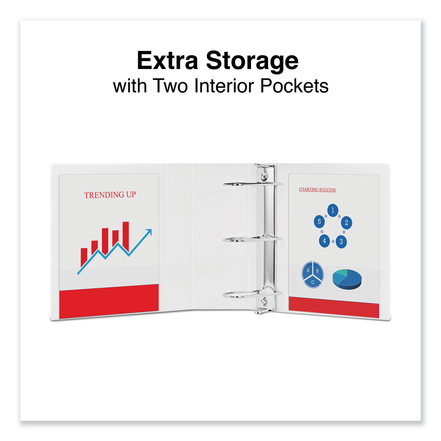 Slant D-Ring View Binder, 3 Rings, 5" Capacity, 11 x 8.5, White - BOSS ...