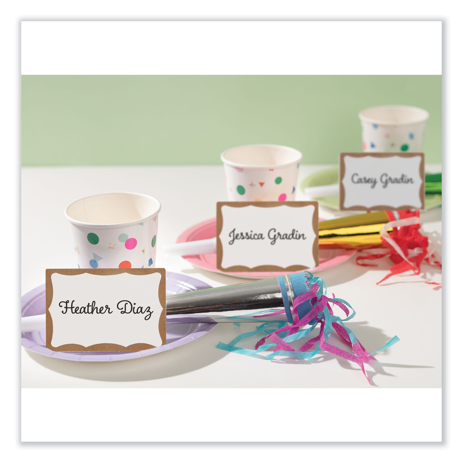 Printable Self-Adhesive Name Badges, 2-11/32 x 3-3/8, Gold Border, 100 ...