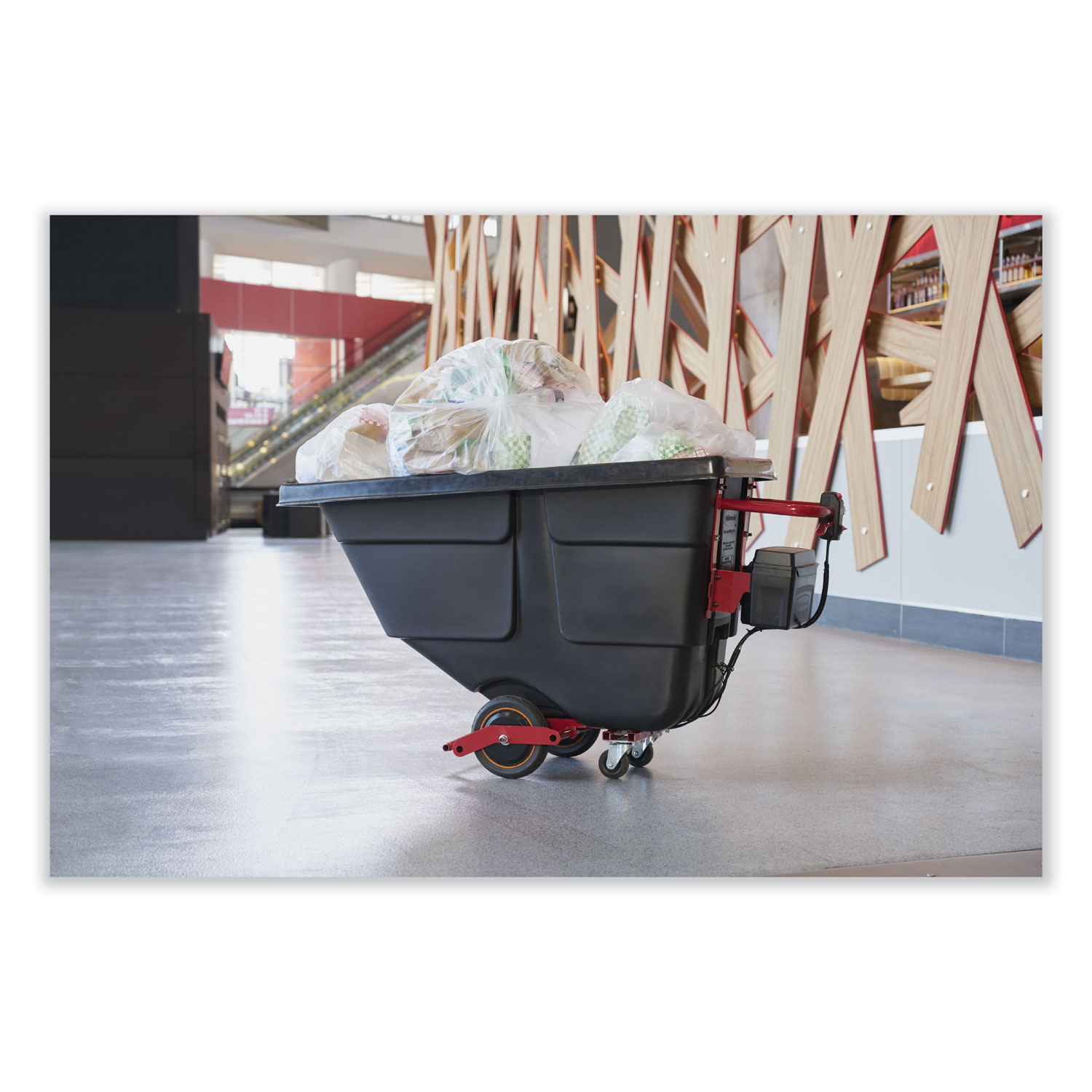 0.5 cu yd Motorized Roto Tilt Truck, 850 lb Capacity, Black - TonerQuest