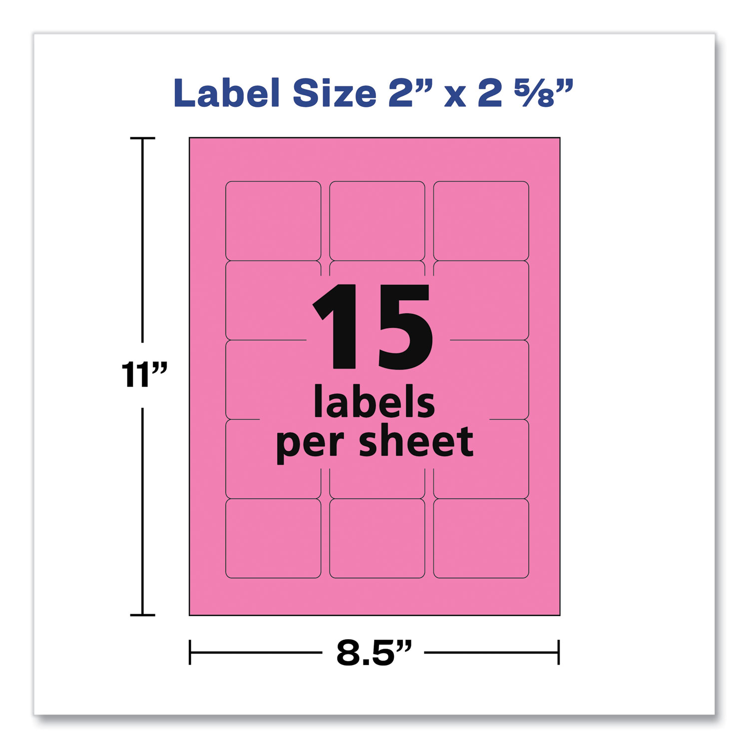 Avery® Printable Color Labels with Sure Feed and Easy Peel, 2 x 2.63 ...