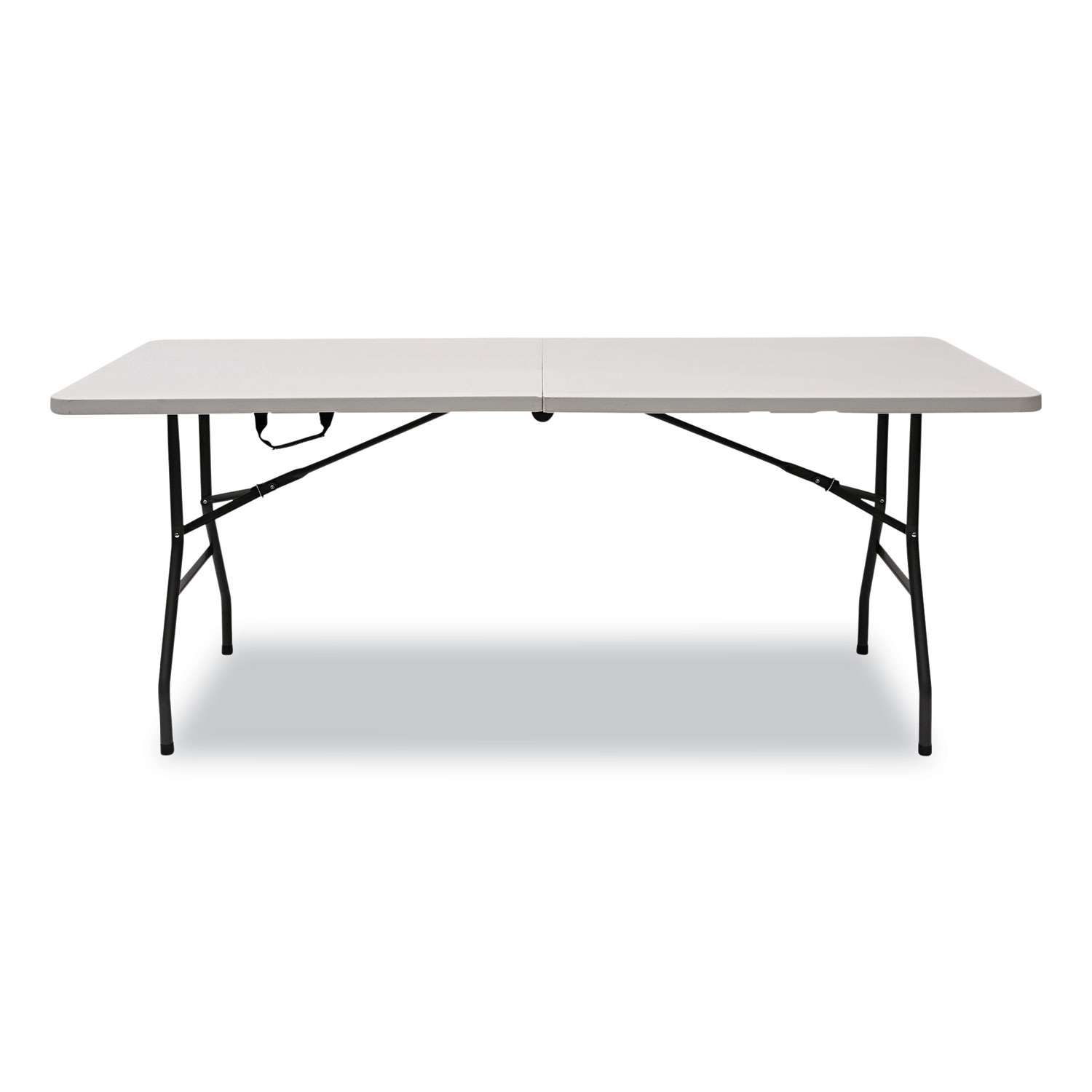Iceberg Bifold Resin Folding Table, Rectangular, 70.9" x 29.1" x 30", White Granite Top, Gray ...