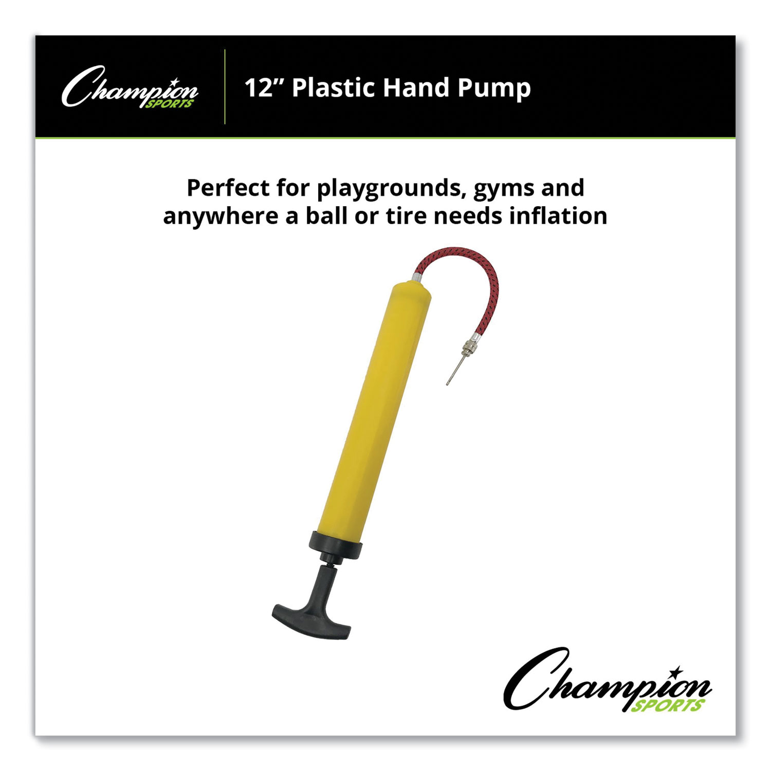 Standard Hand Pump, 12" Long, Yellow/Black - OFFICE PROS