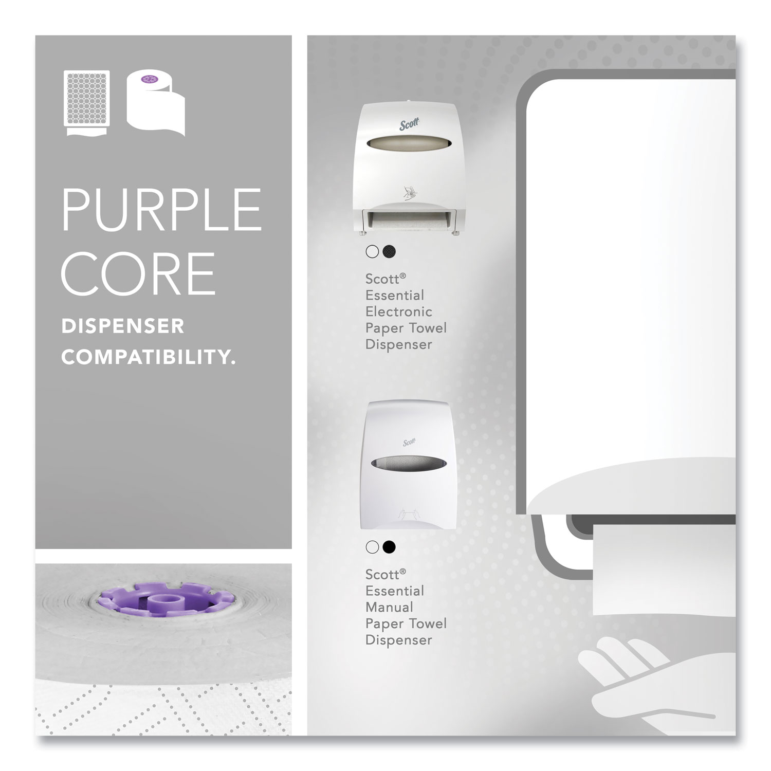 Essential High Capacity Hard Roll Towel, 1-Ply, 8" x 950 ft, White, 6 ...