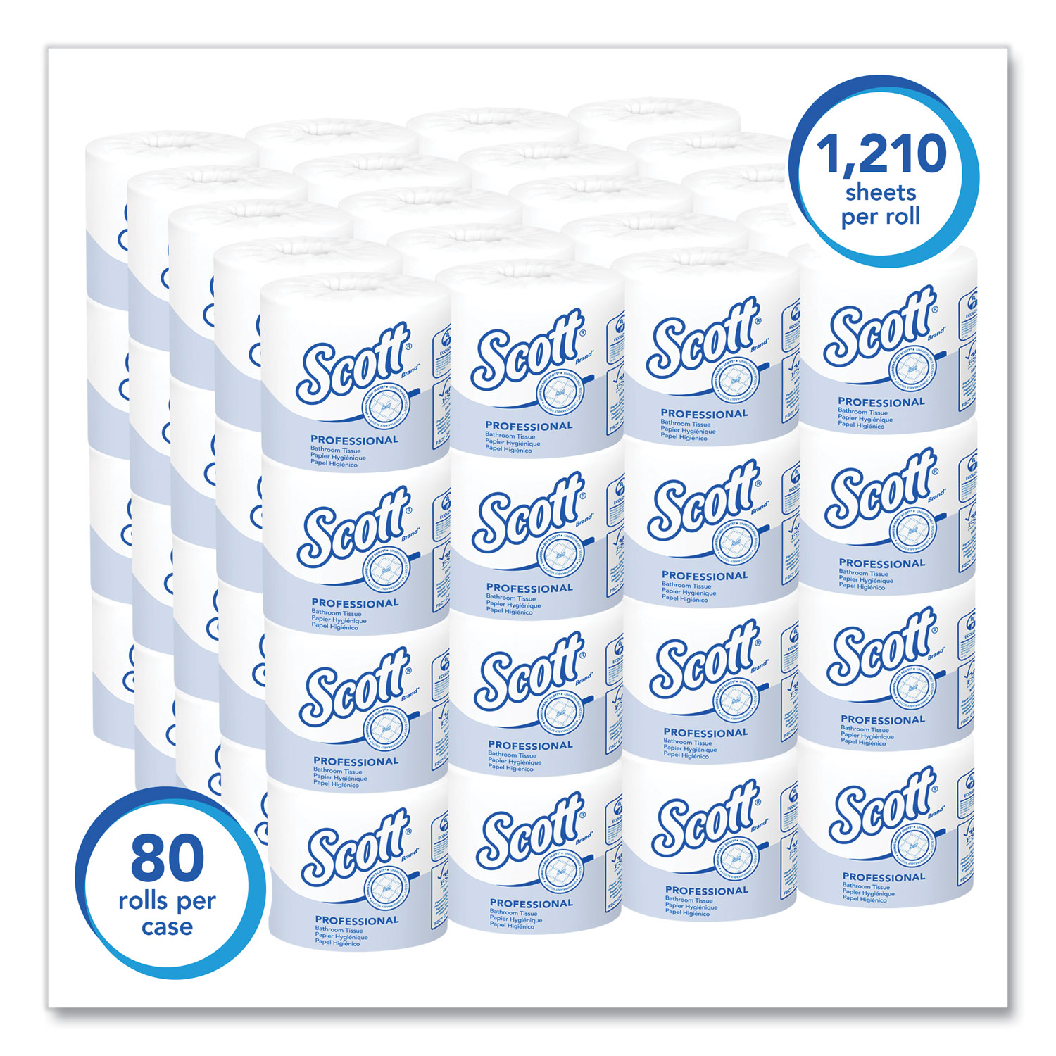 Scott® Essential Standard Roll Bathroom Tissue for Business, Septic ...