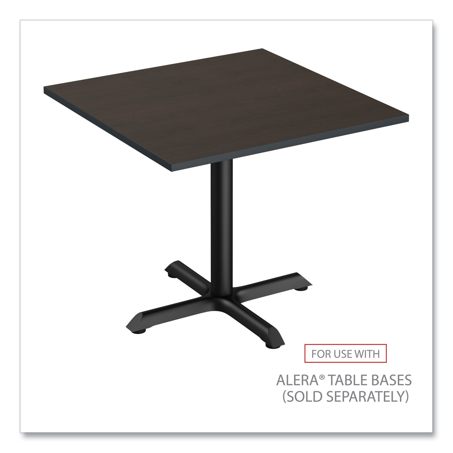 Reversible Laminate Table Top, Square, 35.38w x 35.38d, Espresso/Walnut ...