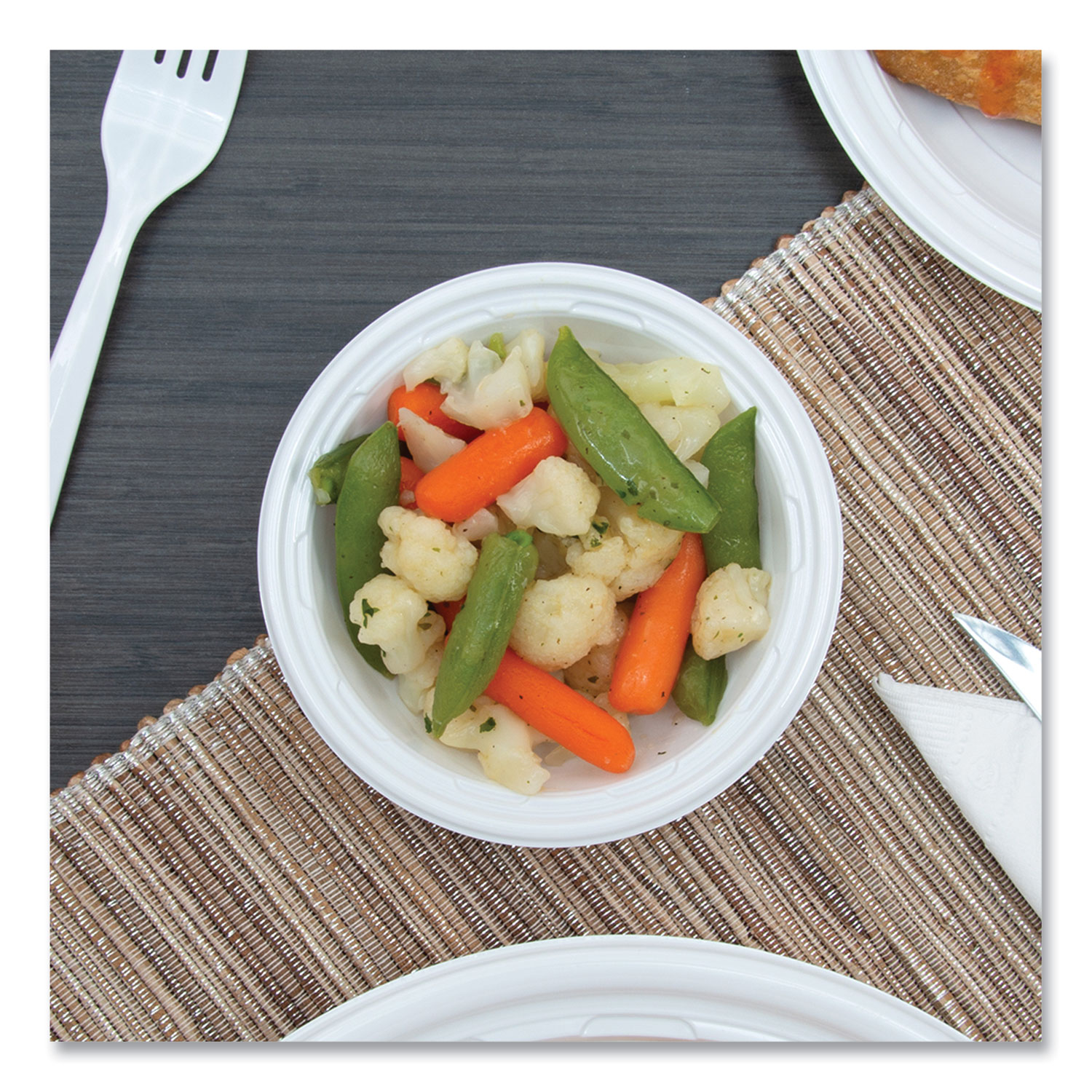 DisposoWare Plastic Bowls, 5 to 6 oz, White, 100/Pack, 8 Packs/Case ...