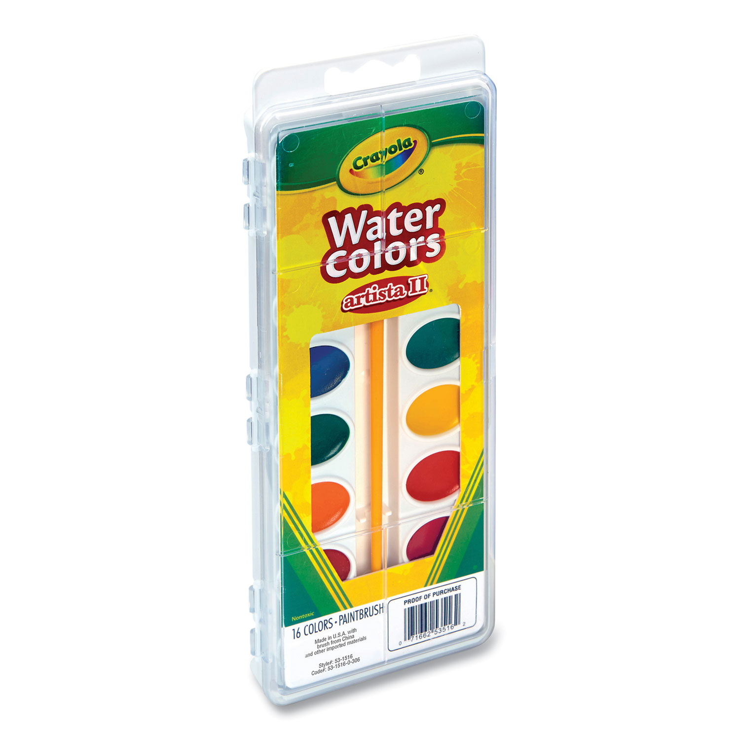 Crayola® Watercolor Mixing Set, 7 Assorted Colors, Palette Tray ...