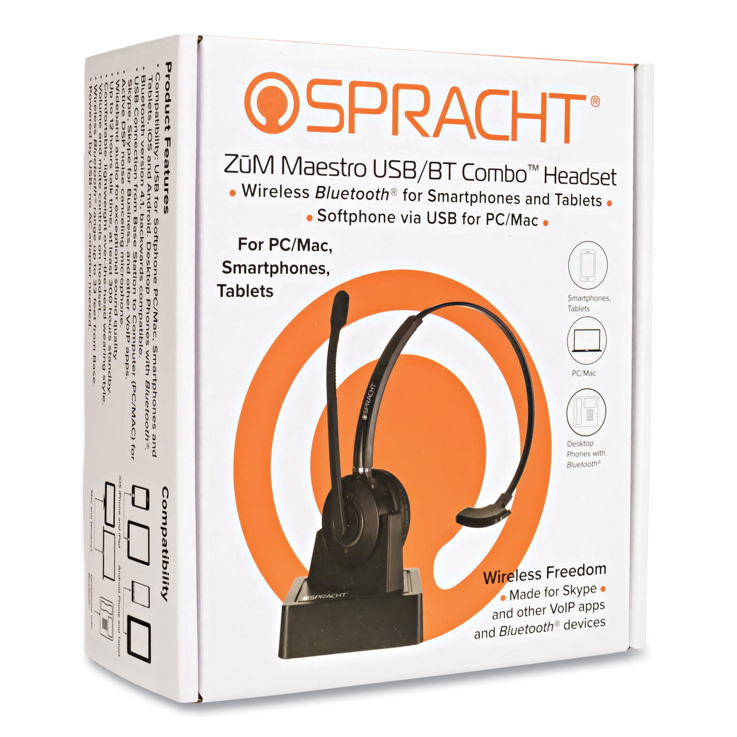 Spracht ZuM Maestro HS-2060 Monaural Over The Head Headset, Black ...