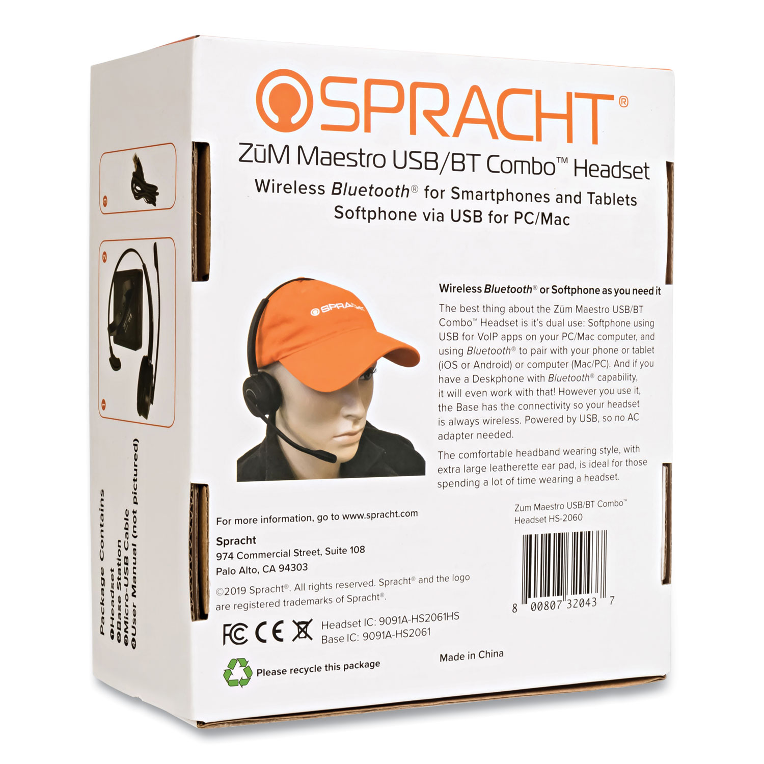 Spracht ZuM Maestro HS-2060 Monaural Over The Head Headset, Black ...