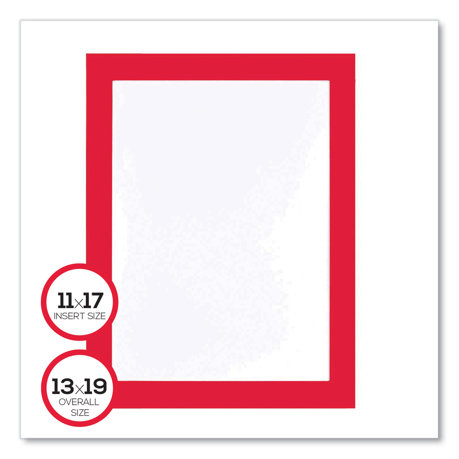 deflecto® Self Adhesive Sign Holders, 11 x 17 Insert, Clear with Red ...