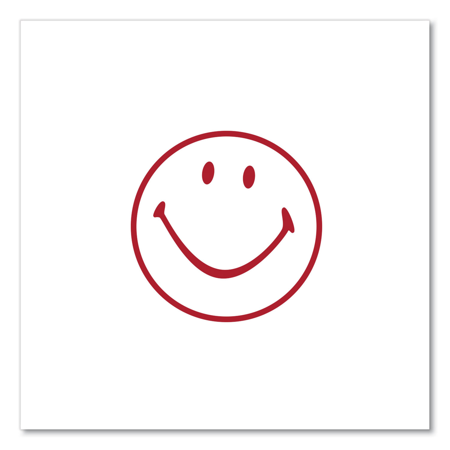 Round Message Stamp, SMILEY FACE, Pre-Inked/Re-Inkable, Red - BOSS ...