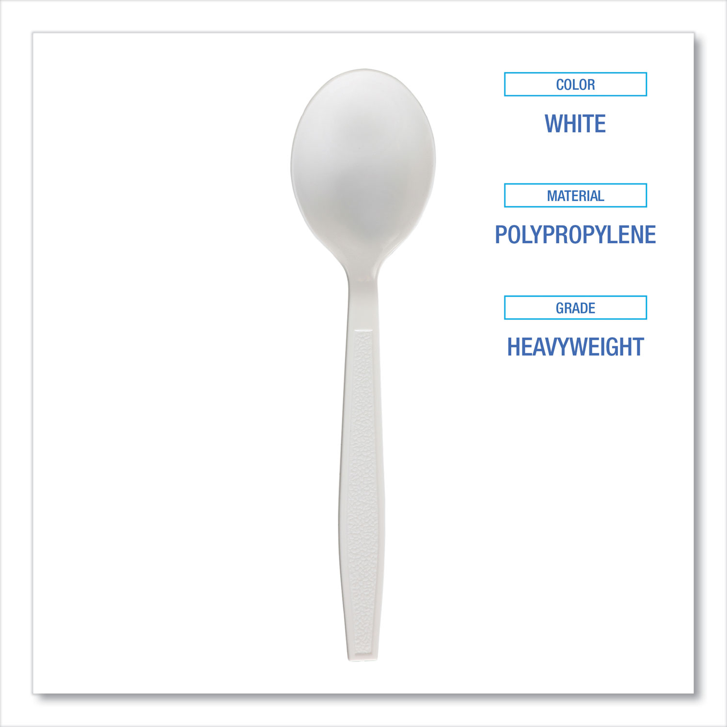 Boardwalk® Heavyweight Polypropylene Cutlery, Soup Spoon, Plastic ...