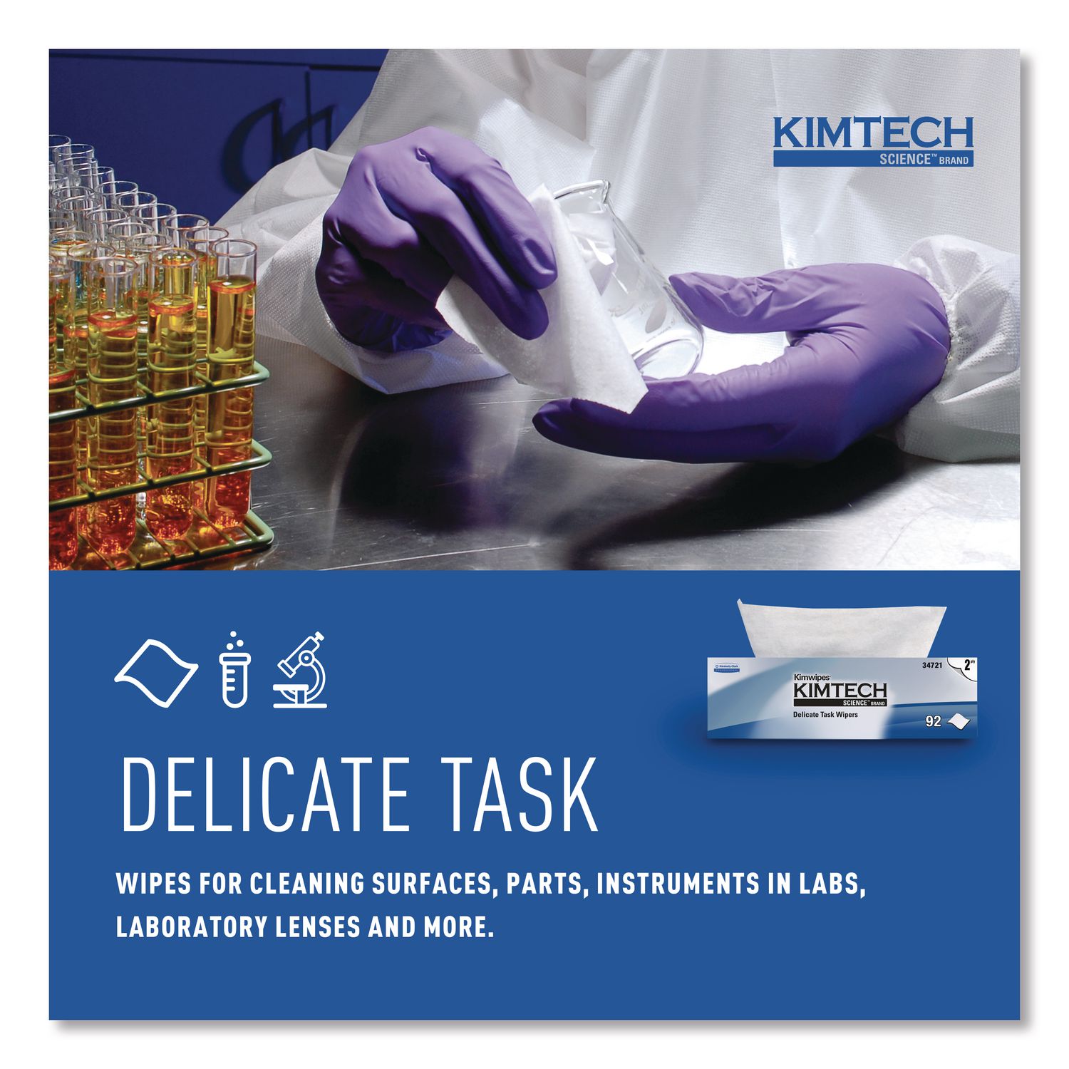 Kimtech™ Kimwipes Delicate Task Wipers, 2-Ply, 14.7 x 16.6, Unscented ...