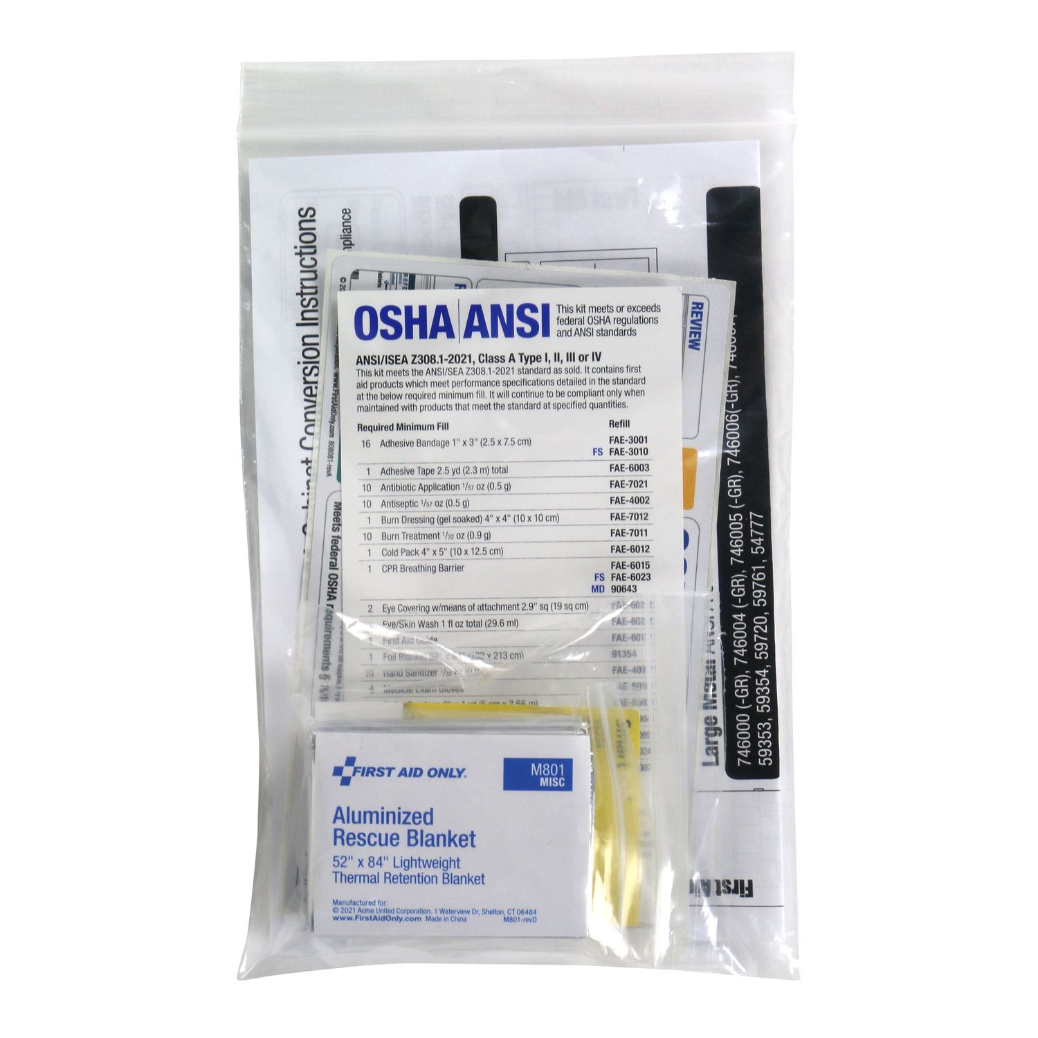 First Aid Only™ Smart Compliance A 2021 Conversion Kit, 11 Pieces ...