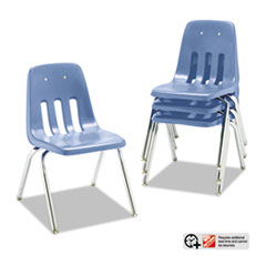 Virco® 9000 Series Classroom Chairs, 16" Seat Height, Squash/Chrome, 4 ...