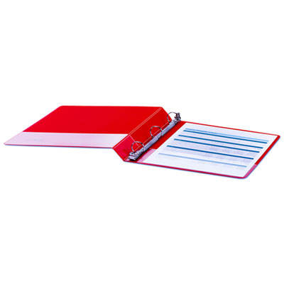 Economy Non-View Round Ring Binder, 3 Rings, 1" Capacity, 11 x 8.5, Red ...