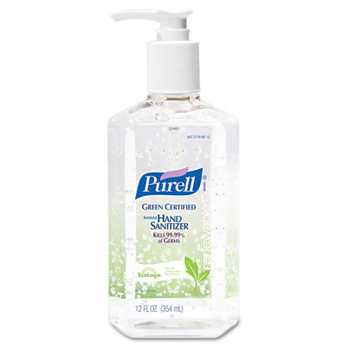 Purell Green Certified Instant Hand Sanitizer Gel, 12 oz Pump Bottle ...