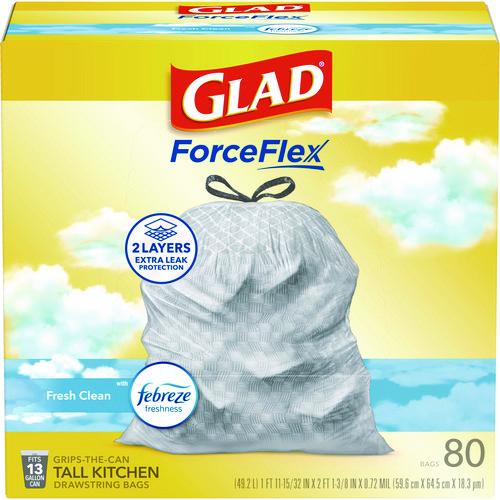 ForceFlex Kitchen Drawstring Trash Bags, 13 gal, Gain Fresh Clean Scent ...