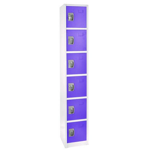 Steel Storage Locker, 6 Compartment, 12 x 12 x 72, Purple - Zuma