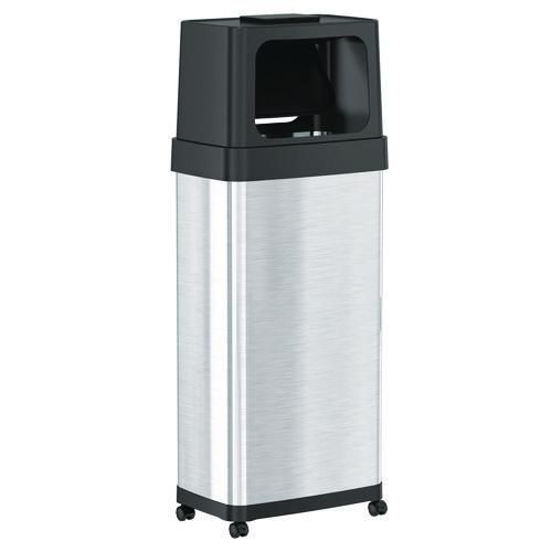 HLS Commercial® Dual Push Door Trash Can, 24 gal, Stainless Steel ...