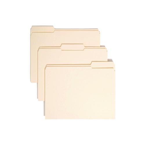 Reinforced Tab Manila File Folders, 1/3-Cut Tabs: Assorted, Letter Size, 0.75" Expansion, 11-pt ...