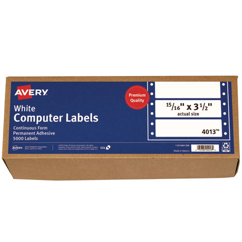 Dot Matrix Printer Mailing Labels, Pin-Fed Printers, 0.94 x 3.5, White ...