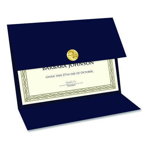 Tri-Fold Certificate Holder, 9.25 x 12.5, Navy Blue, 5/Pack - Zuma