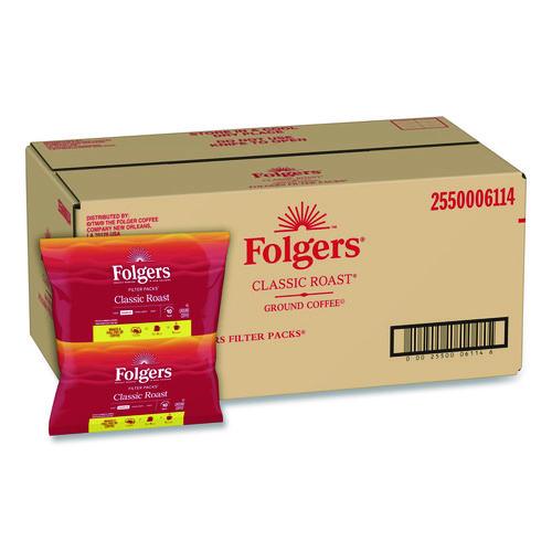 Folgers Coffee Filter Packs, Classic Roast, .9oz, 160/Carton ...