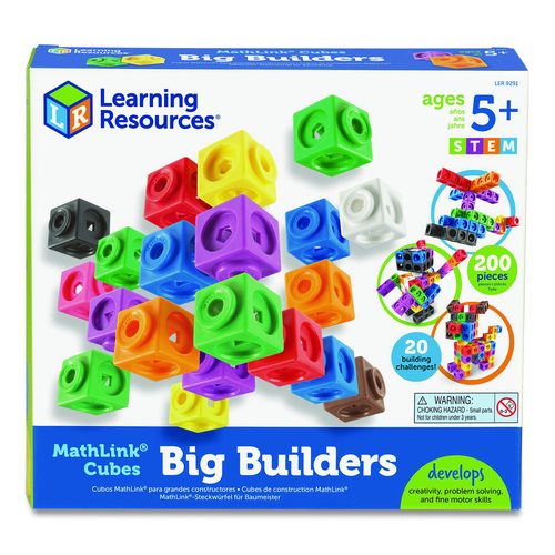 Learning Resources® MathLink Cubes Big Builders, Grades 1 to 4, 200 ...