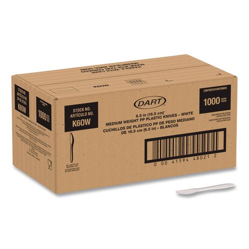 Style Setter Medium Weight Polypropylene Cutlery, Knife, Plastic, White ...