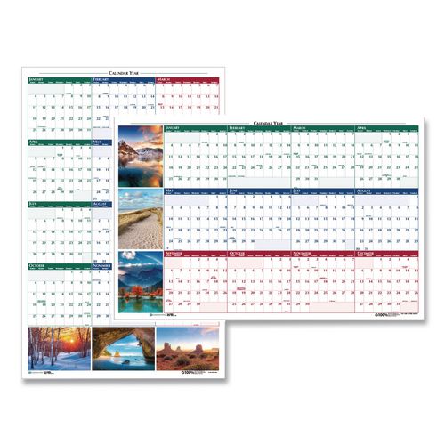 Earthscapes Recycled Reversible/Erasable Yearly Wall Calendar, Nature ...