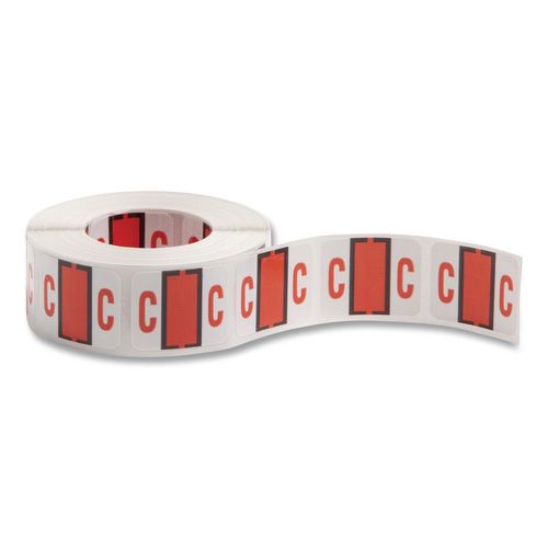 A-Z Color-Coded End Tab Filing Labels, C, 1 x 1.25, White, 500/Roll ...