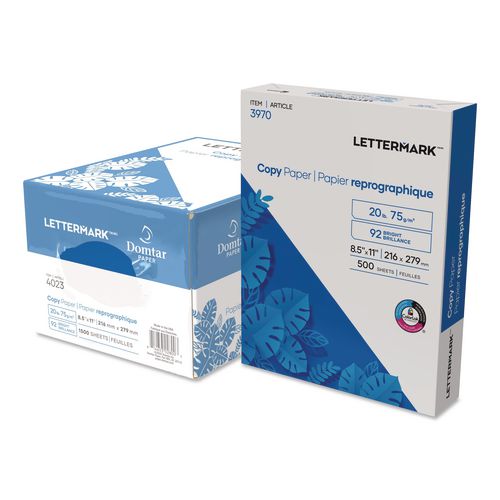 Lettermark™ Copy Paper, 92 Bright, 20 lb Bond Weight, 8.5" x 11", White ...